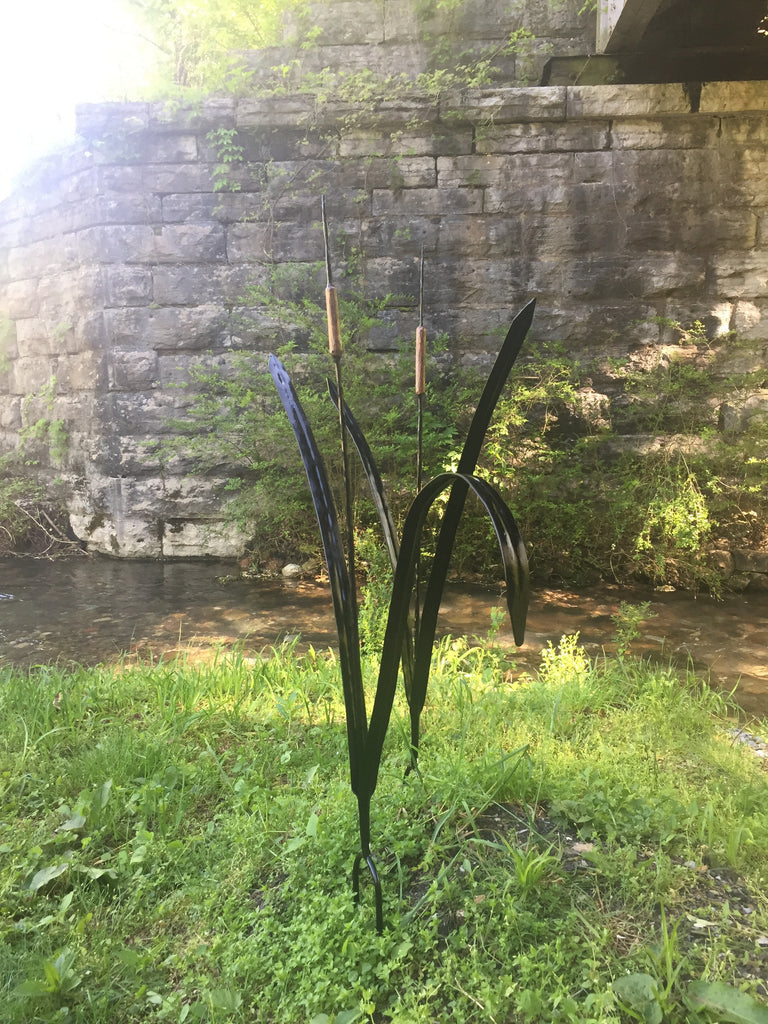 Cattails - Metal Garden Art Sculpture, Outdoor Decor, Blacksmith Iron ...