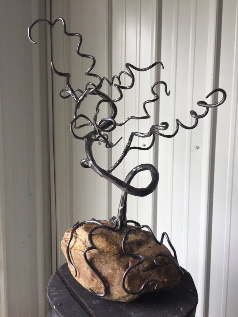 Blacksmith Metal Tree, Bonsai Tree, Metal Art, Outdoor Metal Sculpture ...