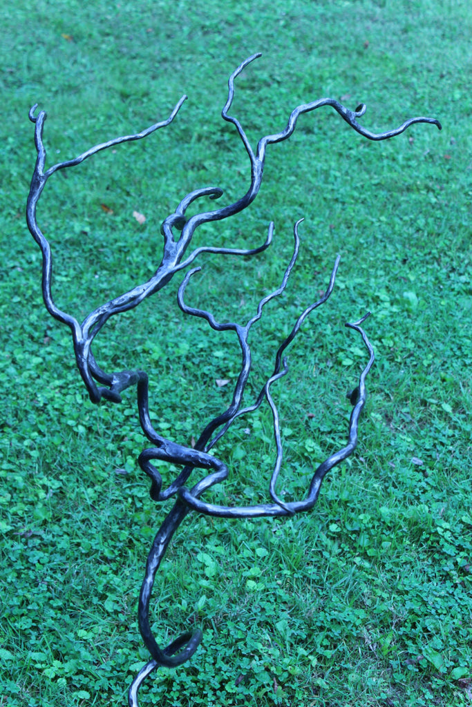 Bonsai Metal Tree Sculpture with Rock Base, Blacksmith Metal Art by ...